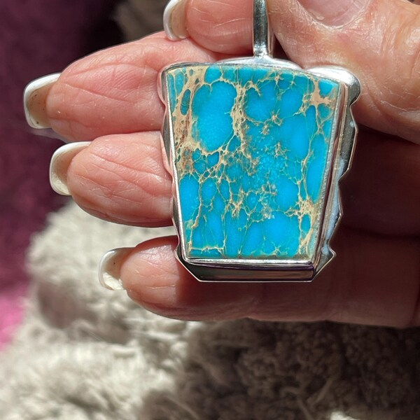 Blue Sea Sediment Jasper Pendant 925 Sterling Silver Pendant Sea ...