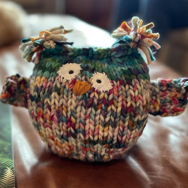 Hoot the Owl Knitting Pattern, Easy Knit Owl, Beginner Knit Owl, Fall ...