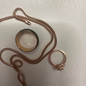 Mens Hammer Nebula Rose Gold Strip Ring Black Wedding Ring Blue ...