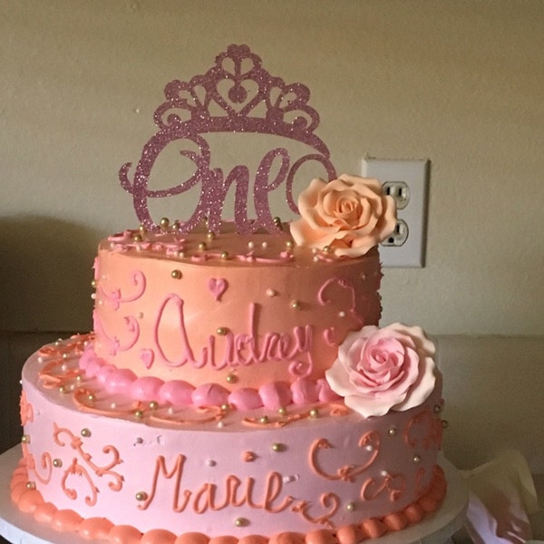 Princess One Cake Topper, First Birthday Topper, One Cake Topper, 1st ...