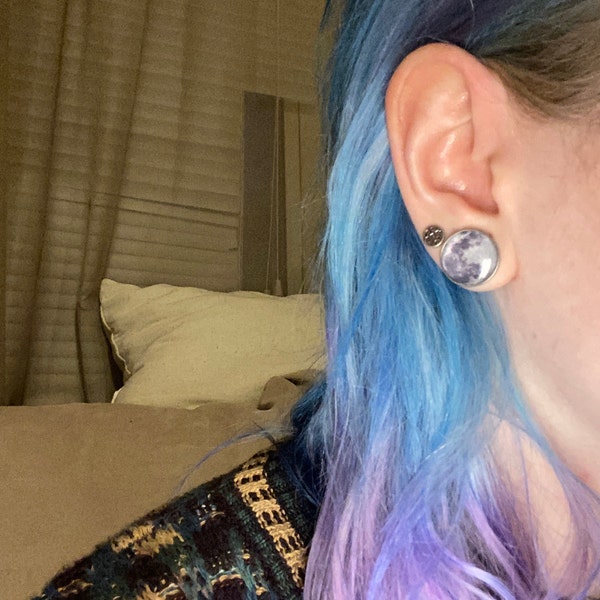 Full Moon Picture Plugs Gauges - 16g, 14g, 12g, 10g, 8g, 6g, 4g, 2g, 0g ...