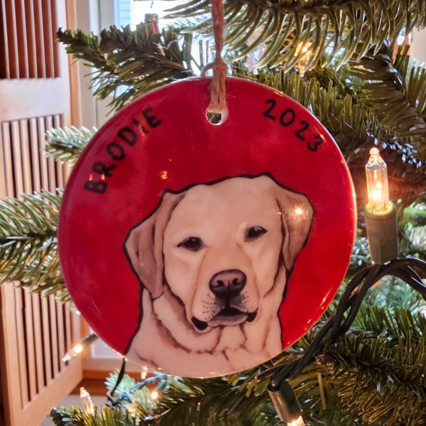Yellow Lab Ornament Personalized, Yellow Labrador Ornament, Yellow Lab ...