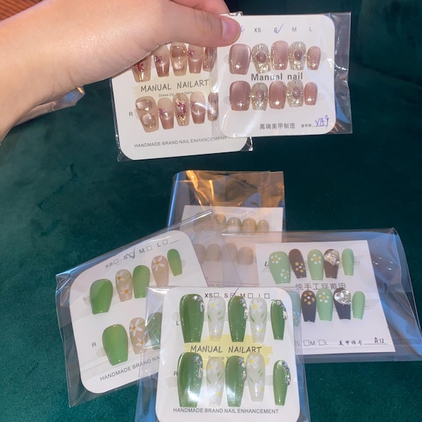 5 Sets Press on Nails Mystery Box Nails Surprise Box Press on Nails ...