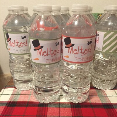 Melted Snowman Water Bottle Wrappers, Melting Snowman, Water Bottle ...