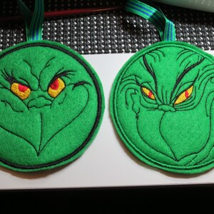 The Grinch Tree Ornaments ITH Machine Embroidery Design, Embroidery ...