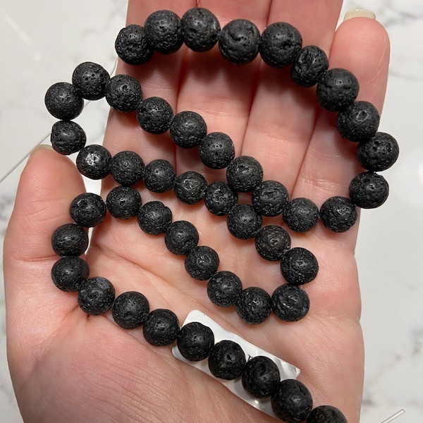 Natural Lava Rocks Diffuser Oil Round Beads - Lava Beads for Essential ...
