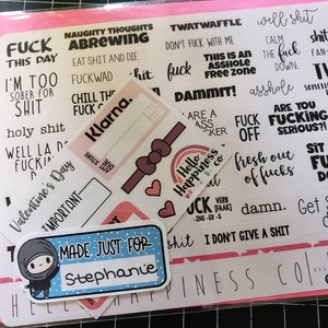 Swear Words and Insults Planner Stickers Quote Sheet - Etsy