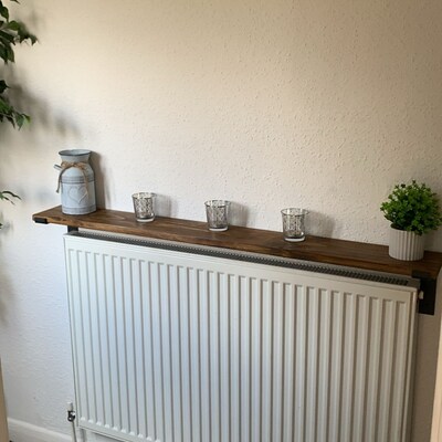 Solid Wood Radiator Shelf With Brackets Rustic Narrow Shelf for Hallway ...