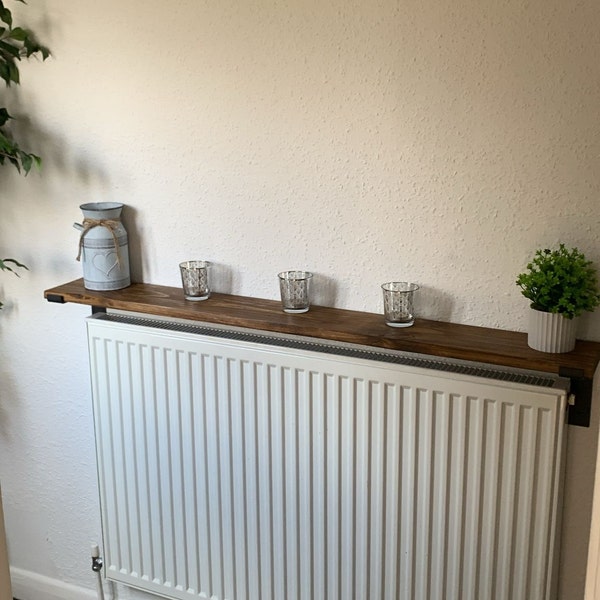 Solid Wood Radiator Shelf With Brackets Rustic Narrow Shelf for Hallway ...