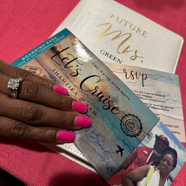 Boho Chic Boarding Pass Terracotta Save the Date Invitation for a ...