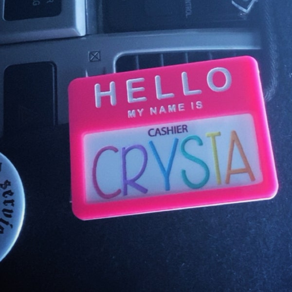 Personalized Acrylic Name Badge, Fun Pastel Colors, Magnetic or Pin - Etsy