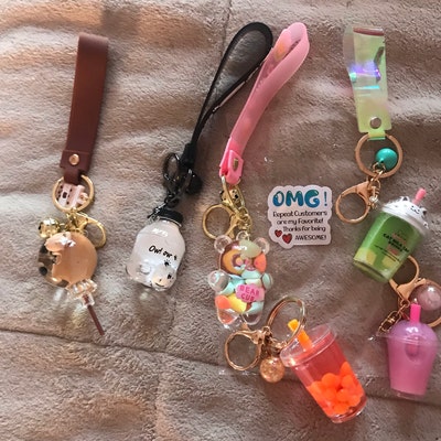 Tiger Liquid Keychain, Animal Keychain, Quicksand Keychain, Kawaii ...