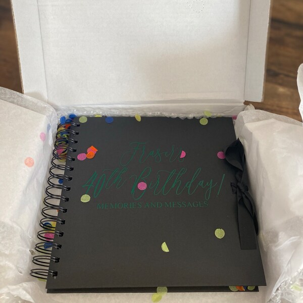 Personalised 40th Birthday Guestbook, 40th Scrapbook, Birthday Memory ...