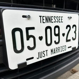 Wedding License Car License Plate Wedding Car Just Married Wedding Date ...