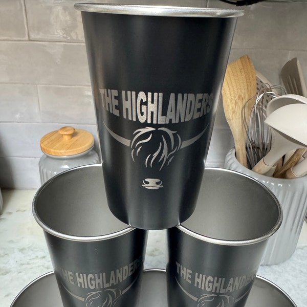 Custom Laser Engraved Cups, Personalized Stainless Steel Pint Glass ...