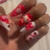 Red and White Christmas Kittty Press on Nail/ Bowtie Nails/ Christmas ...