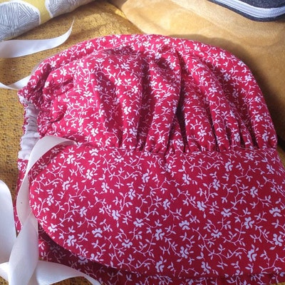 Coif Style Bonnet, Calico Fabric. Adults Multi-sized, Les Mis, Puritan ...