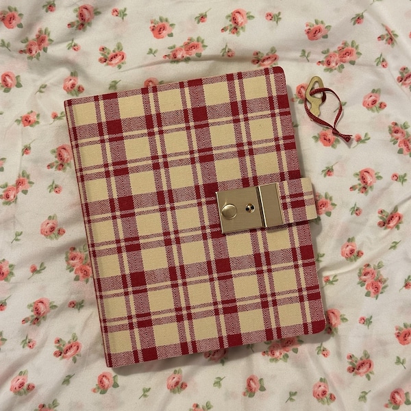 Anne Frank Set: Diary and Mini Photo Album in Red and Beige Checked ...