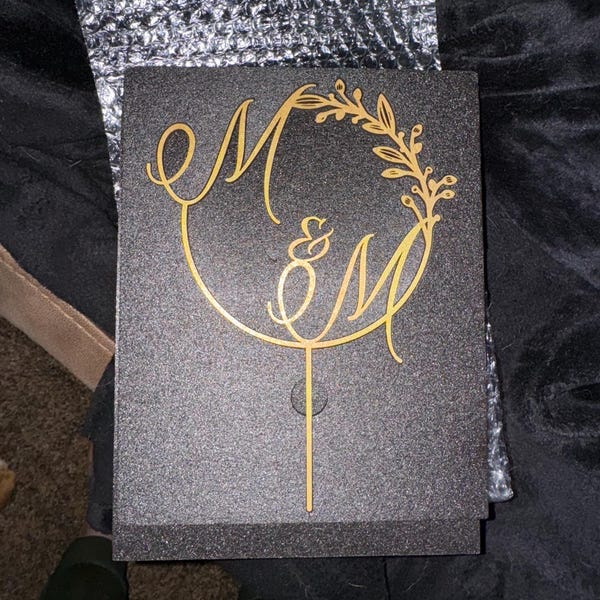 Custom Initial Wedding Cake Toppers, Gold Cake Topper for Wedding ...