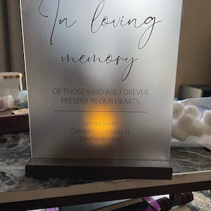 In Loving Memory Sign Customized With Names Wedding Memorial - Etsy
