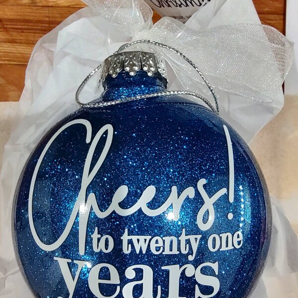 21st Birthday Personalized Christmas Ornament – Cheers to Twenty One ...
