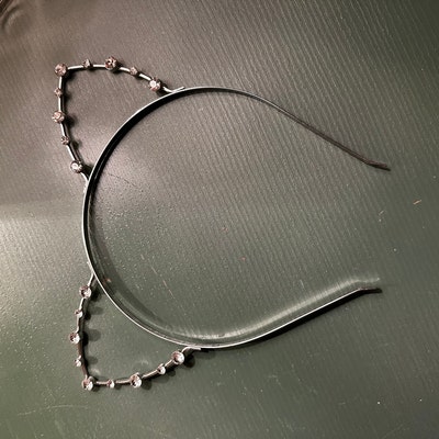 Handmade Crystal Cat Ear Tiara Cat Ear Headband Cat Ears Head Band Cat ...