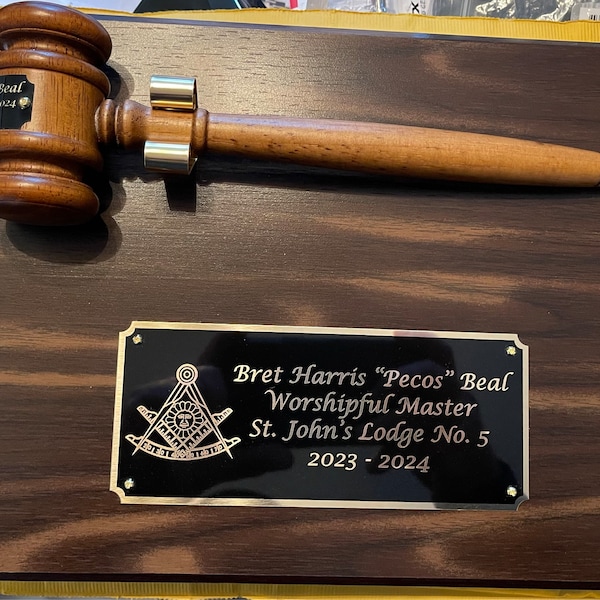 Masonic 9 X 12 Recognition Laser Engraved Clock Plaque ordering ...