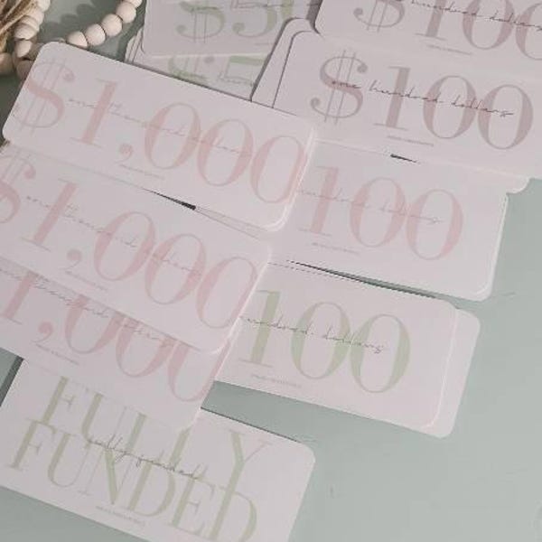 Set of 4 Placeholders | Cash Stuffing Method Placeholder Money - Etsy