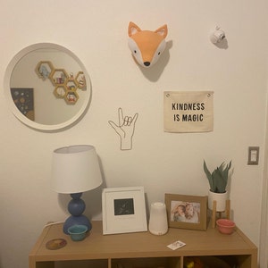 Wire Hand ASL I Love You Sculpture Wall Hanging Art Single Line ...