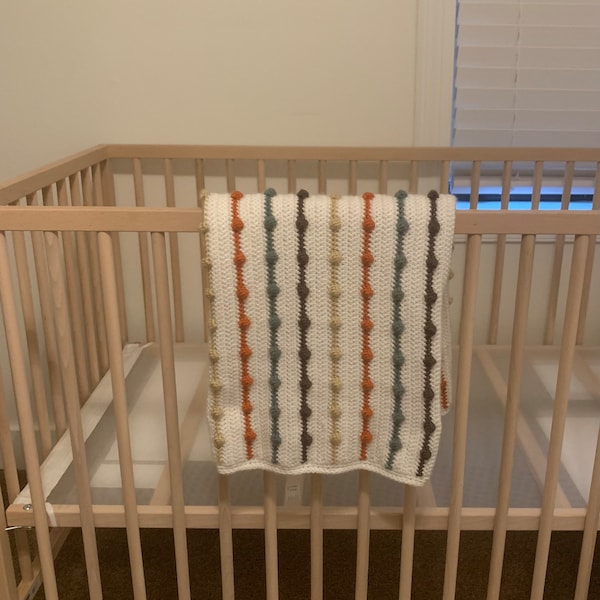 Crochet Bobble Lines Baby Blanket Pattern - Etsy