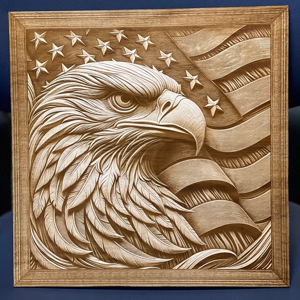 American Eagle Laser Engrave Image | Laser Burn PNG File | 3D Laser ...