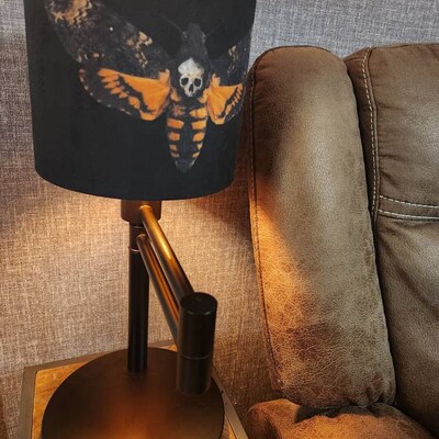 Deathshead Moth Lampshade Gothic Home Decor Handmade Velvet Light Shade ...