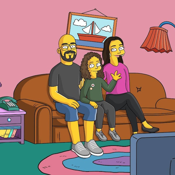 Personalized Simpsons Halloween Portrait, Gift Personal Family Portrait ...