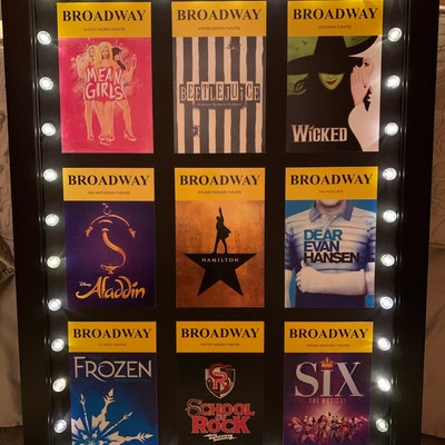 BROADWAY Playbill COLLAGE Wall Art With Marquee Lights 20 X 28 ...
