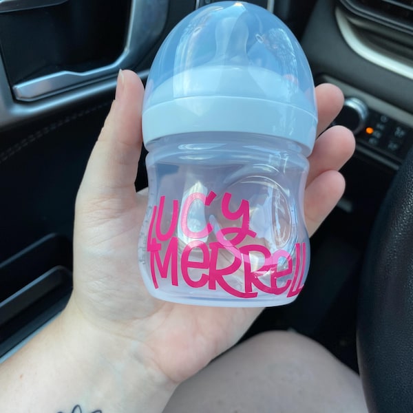 Baby Bottle Name Decals, Daycare Labels, Personalized Vinyl, Monogram ...