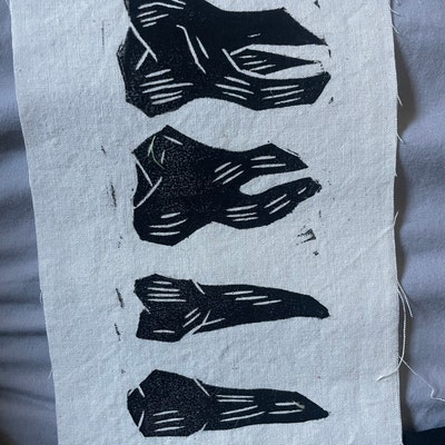 Mothman Linocut Print Sew Patch, Linen, Block Print, Cryptid, Halloween ...