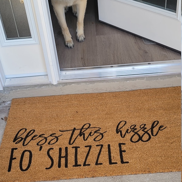 Doormat Bless This Hizzle Fo'shizzle Funny Doormat Cute Snoop Welcome ...