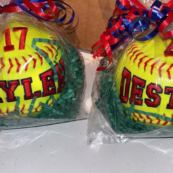 Custom Embroidered Softballs - Etsy