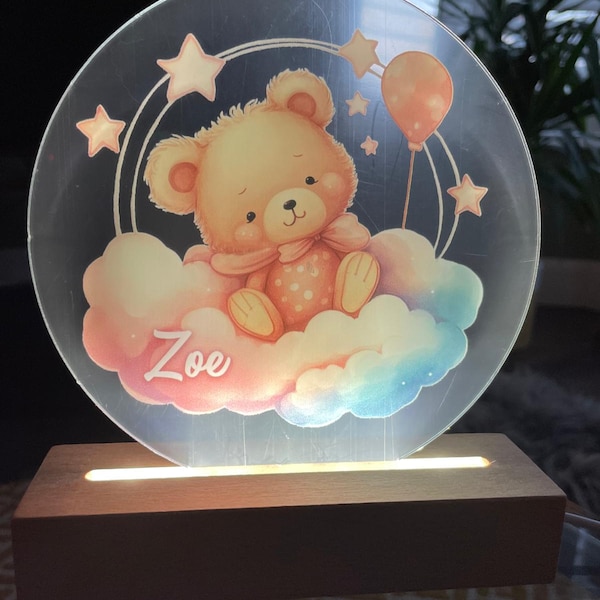 Personalized Baby Night Light, Night Light With Name and Birth Date ...