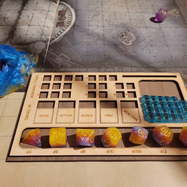 Dnd Spell Slot Player Deck | Wood Dnd Dice Dungeons and Dragons for All ...