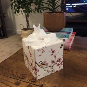 Titmouse Bird Tissue Box Cover / Holder Cube Wooden Gift for | Etsy