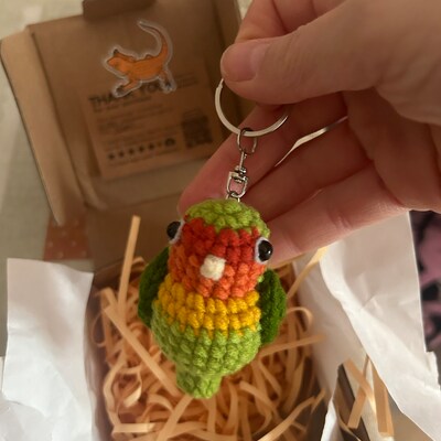Cute Lovebird Keychain Lovebird Amigurumi Keychain Parrot Keychain - Etsy