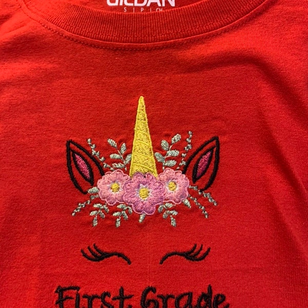 Machine Embroidery Unicorn Face Flowers Machine Embroidery File Design ...