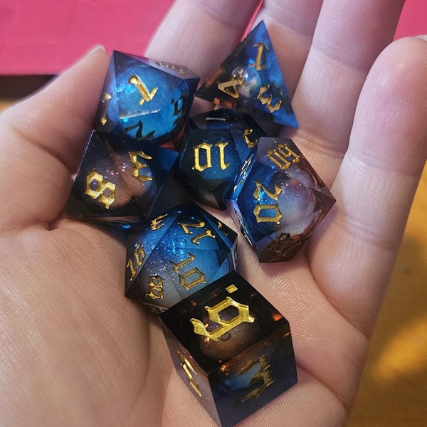 Dnd Dice Set Dragon Eye Liquid Core for D&d Gifts , Liquid Core ...