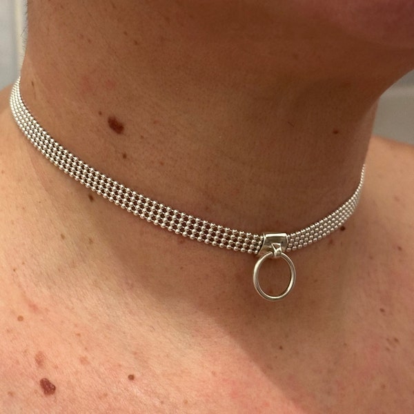 Sterling Silver Slave Collar / Day Collar With Removable O Ring - Etsy