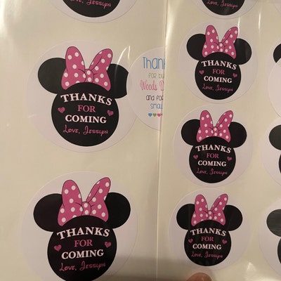 Minnie Mouse Sticker, Personalized, Printed & Shipped, Thank You ...
