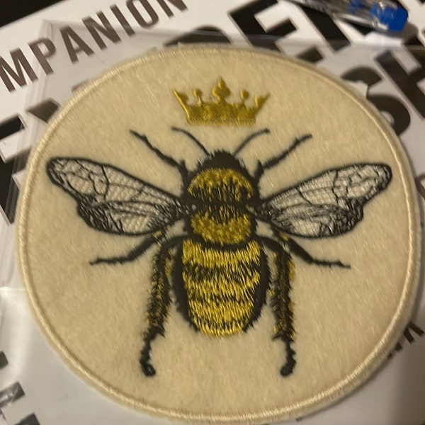 Queen Bee Embroidery Patch - Felt Patches, Sew on Patch, Bee Patches ...