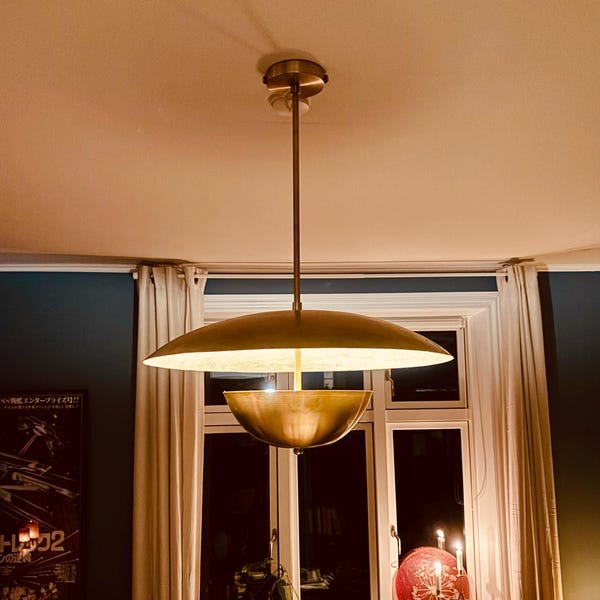 Fountain Disc Brass Chandelier 24" Dia | Custom Industrial Pendant ...