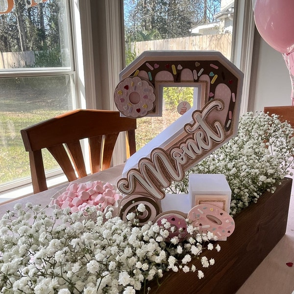 Two Sweet Personalized 3D Number 2, Sweets Birthday Party Decoration or ...