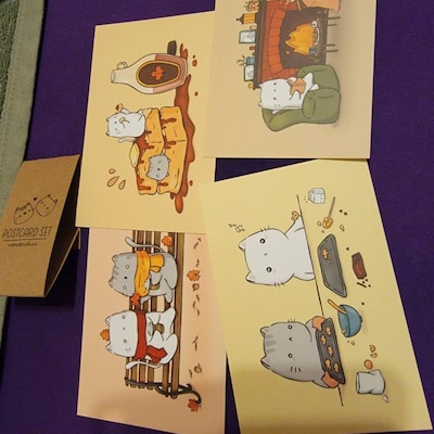 Cute Cat Postcards & Mini Prints 4x6 Postcard Set of Cozy Cats 4 ...